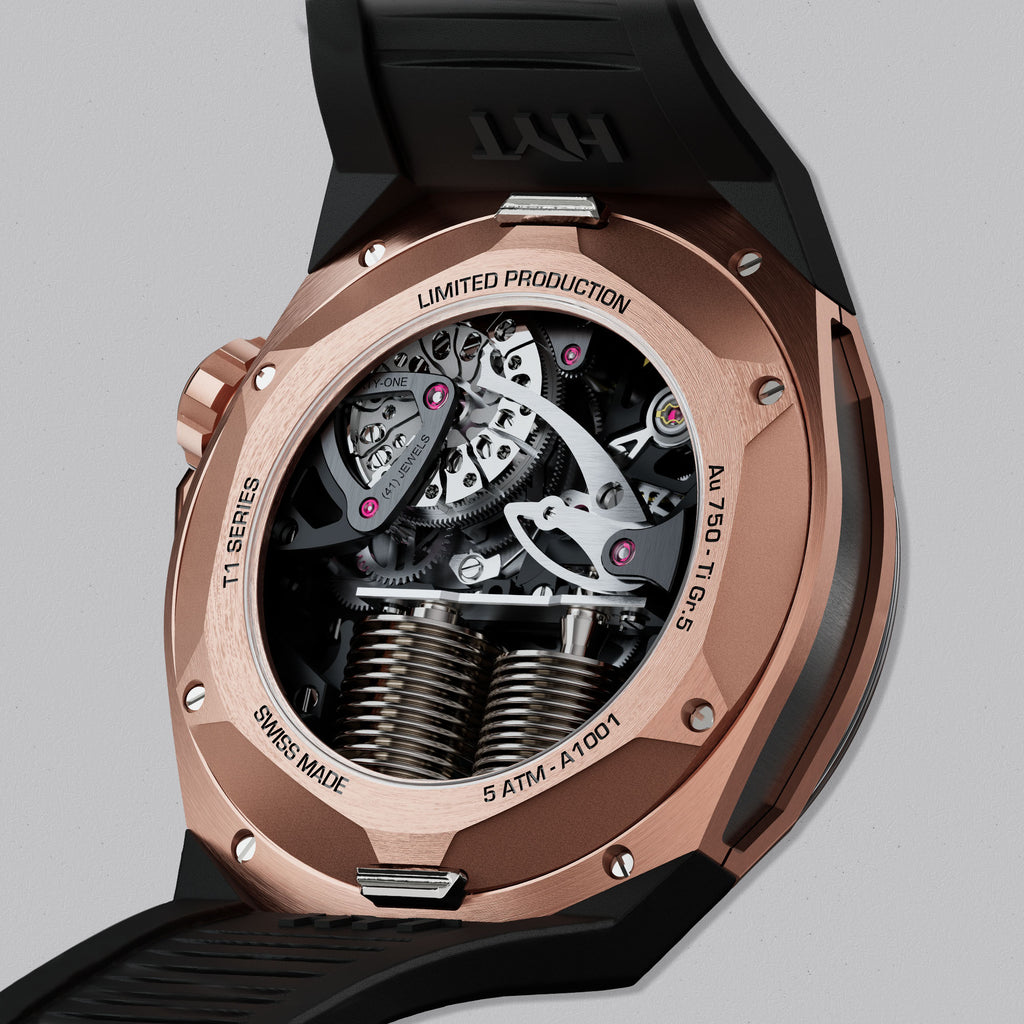 T1 SERIES 5N GOLD & TITANIUM DEEP BLUE – Swiss Gallery UK