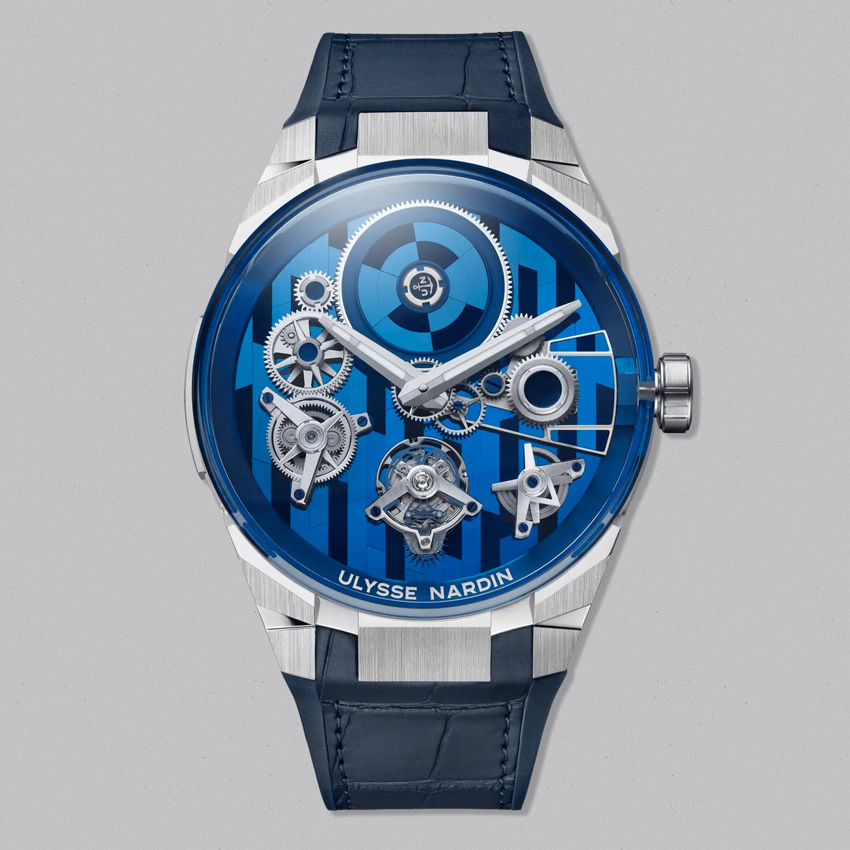 BLAST FREE WHEEL MARQUETRY BLUE ALLIGATOR – Swiss Gallery UK